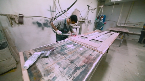 Professional Craftsmans Working In The Workshop, Stock Footage | VideoHive