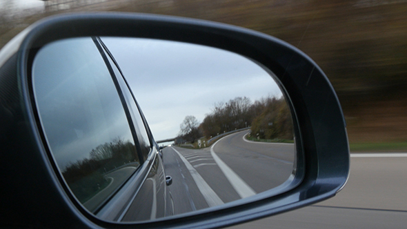 Reflection In Rearview Mirror Of A Car, Stock Footage | VideoHive