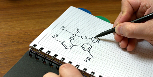 Man Draws a Chemical Formula, Stock Footage | VideoHive