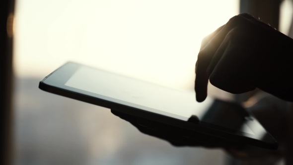 Female Hands Touching Digital Tablet, Stock Footage | VideoHive
