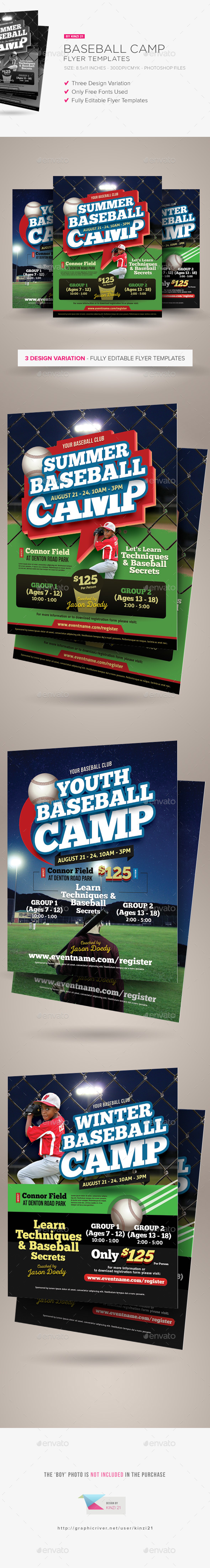 Baseball Camp Flyer Templates by kinzi21 | GraphicRiver