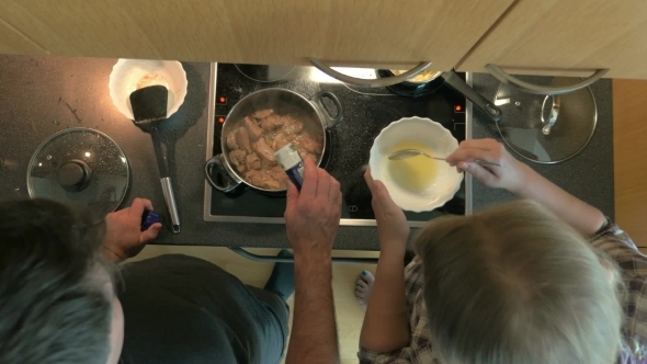 Couple Cooking Meat At Home, Stock Footage | VideoHive