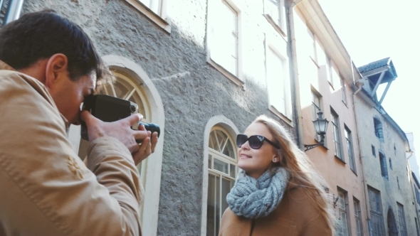 They Making Retro Style Film With Old Camera, Stock Footage | VideoHive