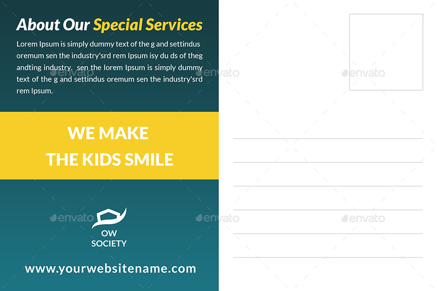 Kids Charity Postcard Template, Print Templates | GraphicRiver