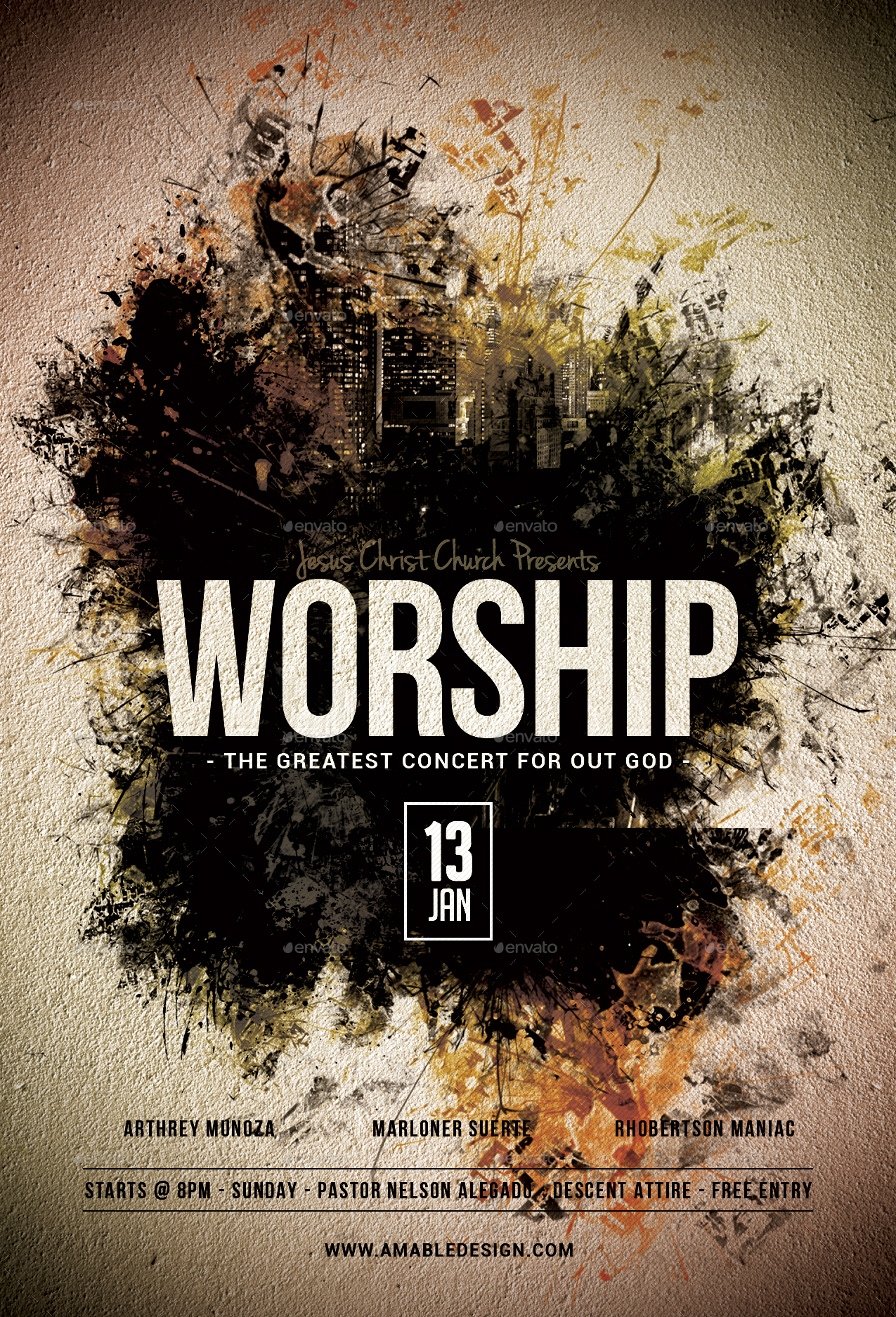 Worship Church Flyer, Print Templates | GraphicRiver