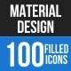 Material Design Blue & Black Icons, Icons | GraphicRiver