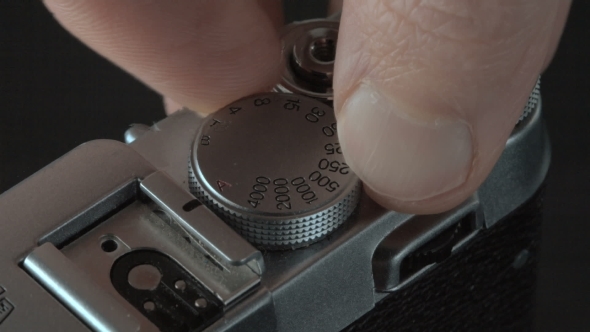 Male Hand Adjusting The Exposure In Camera, Stock Footage | VideoHive