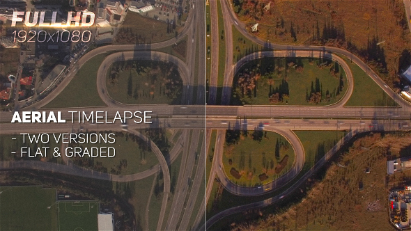 Cloverleaf Interchange Traffic From Above, Stock Footage | VideoHive