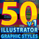 50 Illustrator Graphic Styles Bundle Vol.1 by Microstocker | GraphicRiver