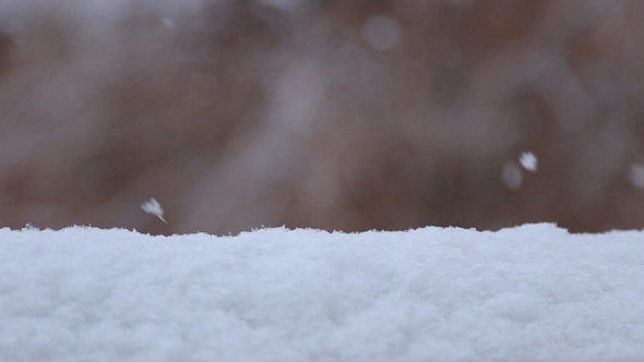 Snowflakes Falling on Snowdrift, Stock Footage | VideoHive