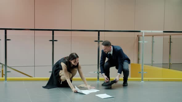 Busy Employees Bumping Into Each Other in Office Building Corridor ...