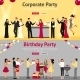 Party Flat Banners Set, Vectors | GraphicRiver