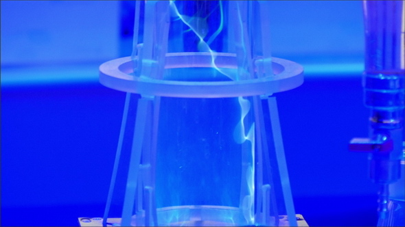 Blue Lighted Tubes with Lightnings, Stock Footage | VideoHive
