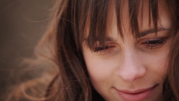 Beautiful Girl Wind Blowing In His Face, Stock Footage | VideoHive