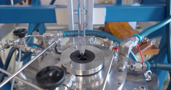 Close Up of Modern Automated Machine Processing at Optic Fiber ...