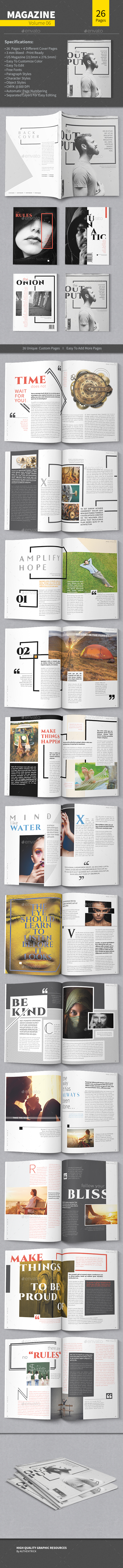 Magazine Template - Volume 06 by AUTHENTRICK | GraphicRiver
