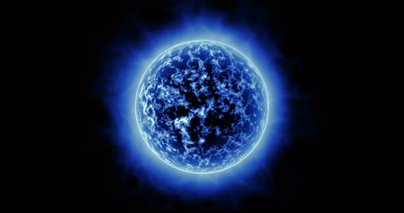 Sun Blue Surface With Solar Flares, Motion Graphics | VideoHive
