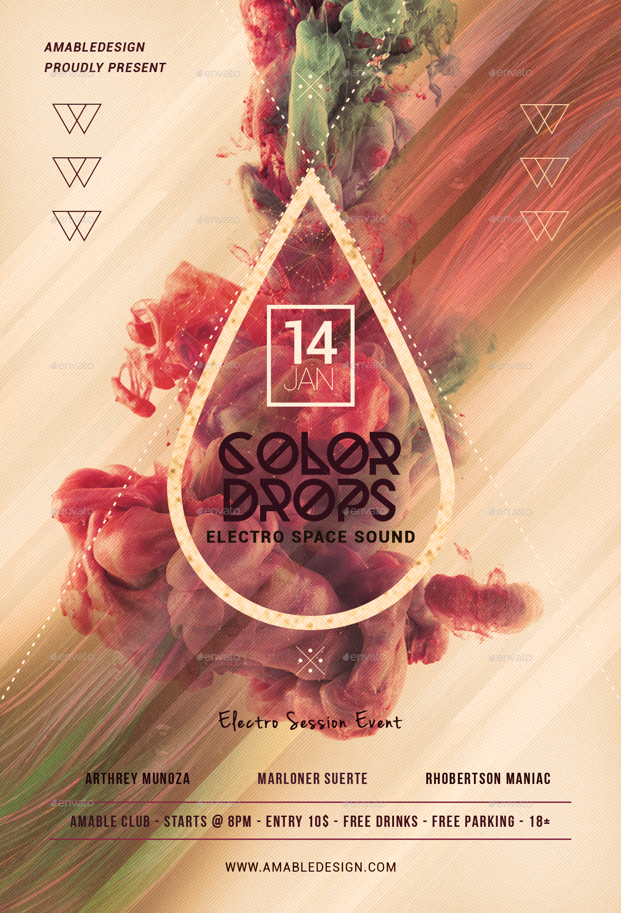 Color Drops Flyer, Print Templates | GraphicRiver