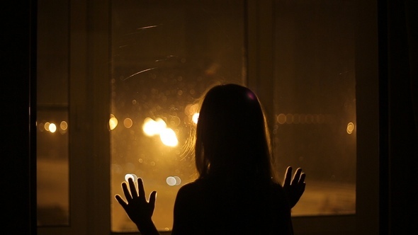 The Girl Pressed Against the Window, Stock Footage | VideoHive