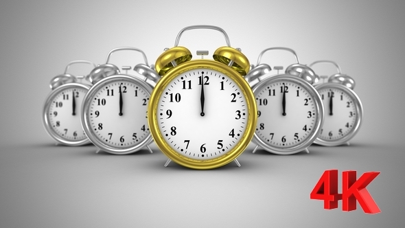 Five Alarm Clocks Move Forward, Motion Graphics | VideoHive