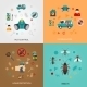 Exterminator Pest Contro 4 Flat Icons, Vectors | GraphicRiver