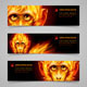 Monkey Fire Banners, Vectors | GraphicRiver