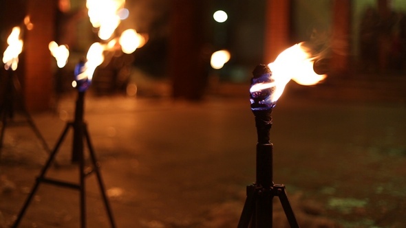 Artists Show Presentation with Fire, Stock Footage | VideoHive