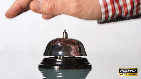 Customer Ringing the Bell at the Reception, Stock Footage | VideoHive