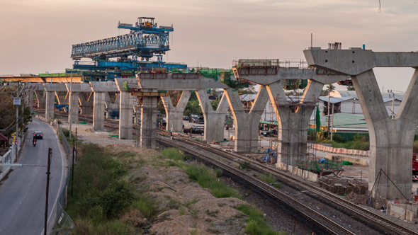 Night at Express Way Construction Site With Traffic on Road, Stock Footage