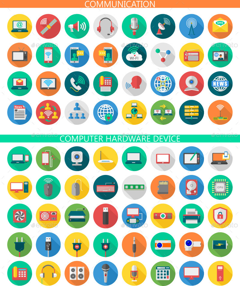 1370 New Flat Icons, Icons | GraphicRiver