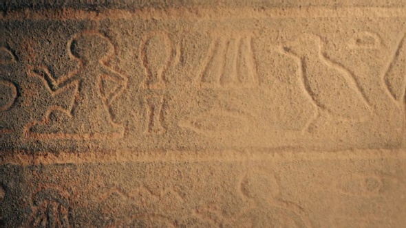 Egyptian Carvings Revealed From Under Sand, Stock Footage | VideoHive