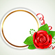 Round Label with Red Rose, Vectors | GraphicRiver