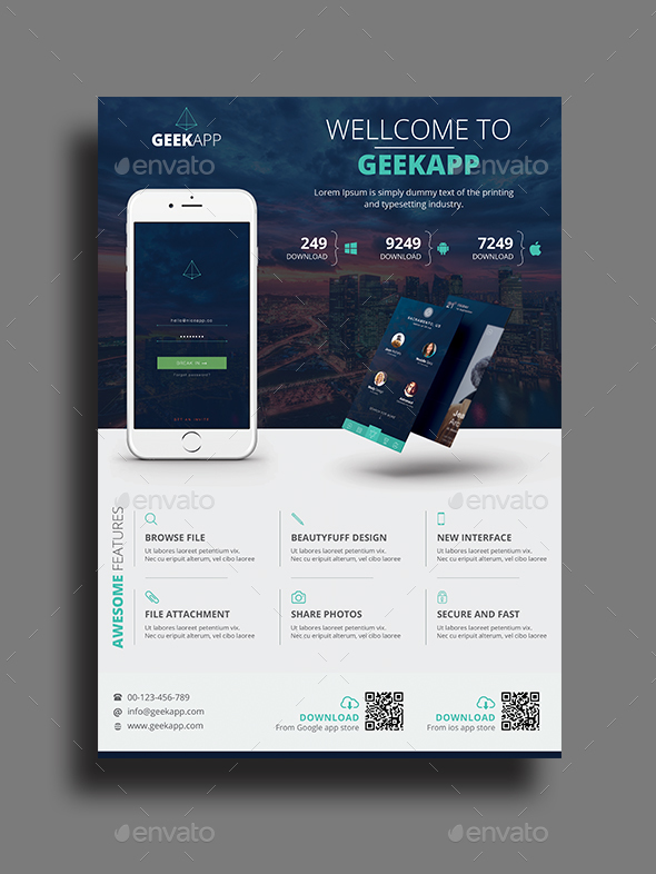 Mobile App Flyer, Print Templates | GraphicRiver