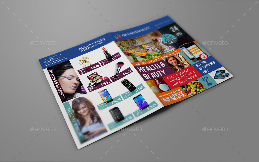 Supermarket Products Catalog Bi-Fold Brochure, Print Templates ...
