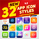 32 Icon App Styles, Add-ons | GraphicRiver