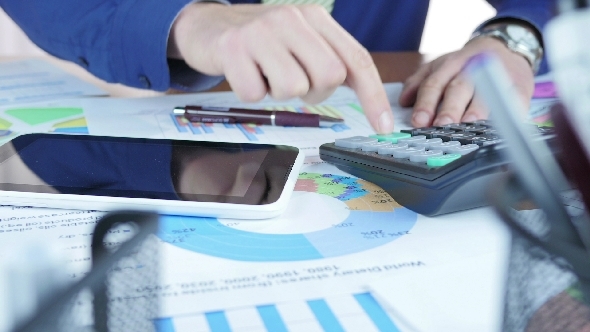 Ceo Working With Calculator, Stock Footage | VideoHive