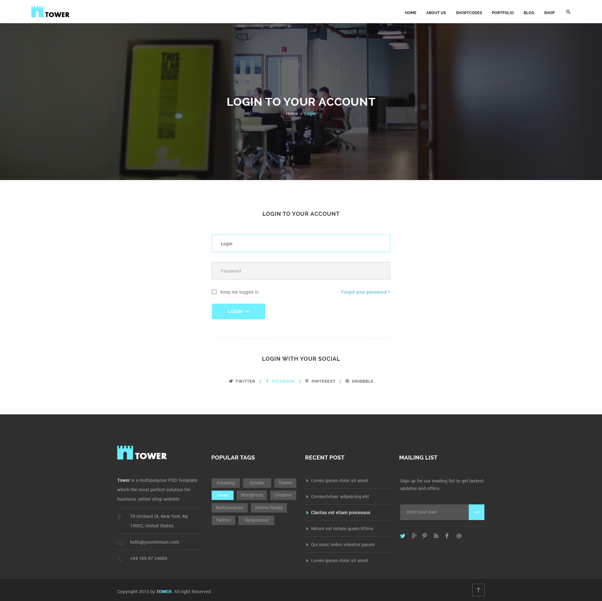 TOWER - Creative Small Business PSD Template for Startups by lunartheme