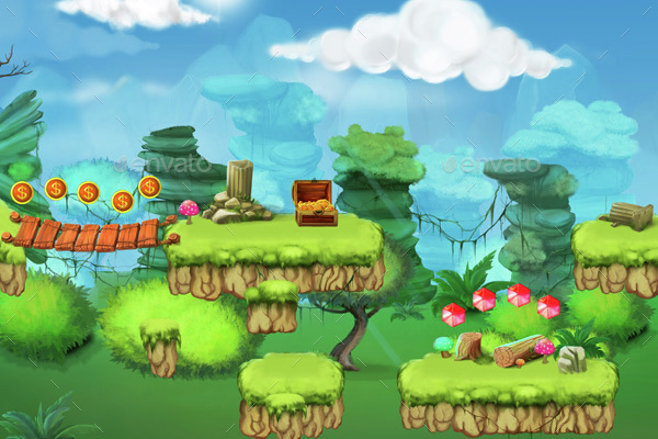 2D Tileset Platform Game, Game Assets | GraphicRiver