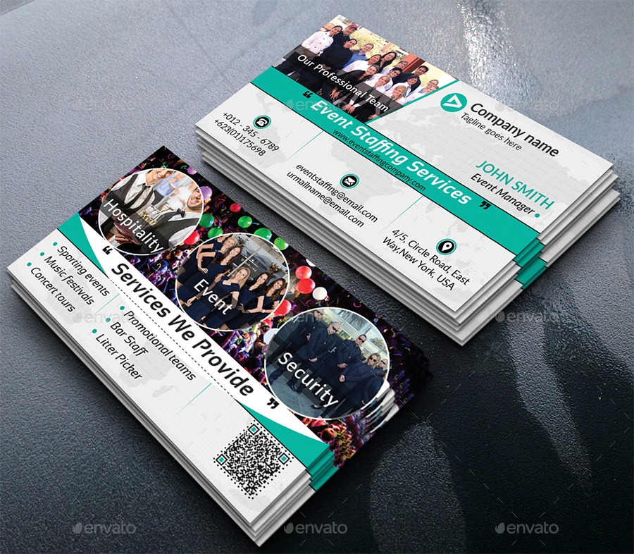 Event Staffing Business Card, Print Templates | GraphicRiver