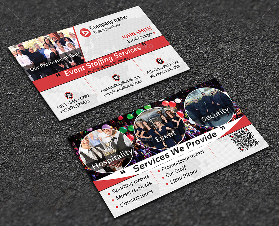 Event Staffing Business Card, Print Templates | GraphicRiver