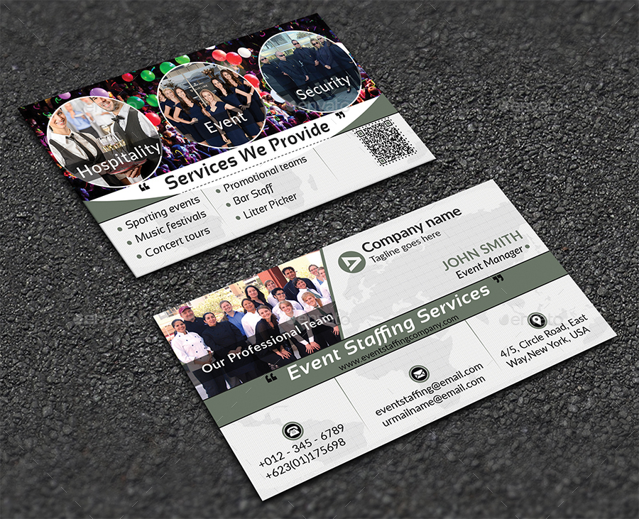 Event Staffing Business Card, Print Templates | GraphicRiver