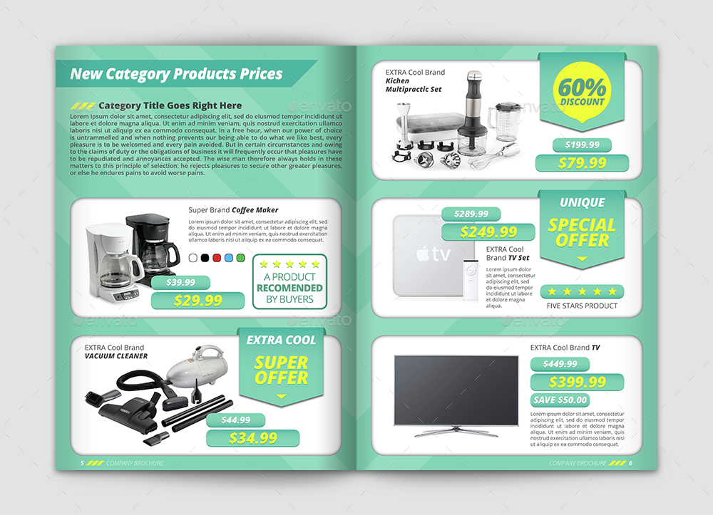 Product Catalog / Brochure Selling Prices Template, Print Templates