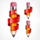 Pencils with Red Ribbons, Vectors | GraphicRiver