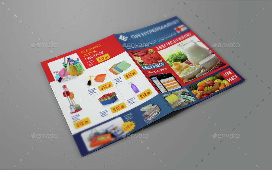 Supermarket Products Catalog Bi-Fold Brochure Vol.2, Print Templates