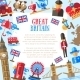 Great Britain Travel Card Template With Famous, Vectors | GraphicRiver