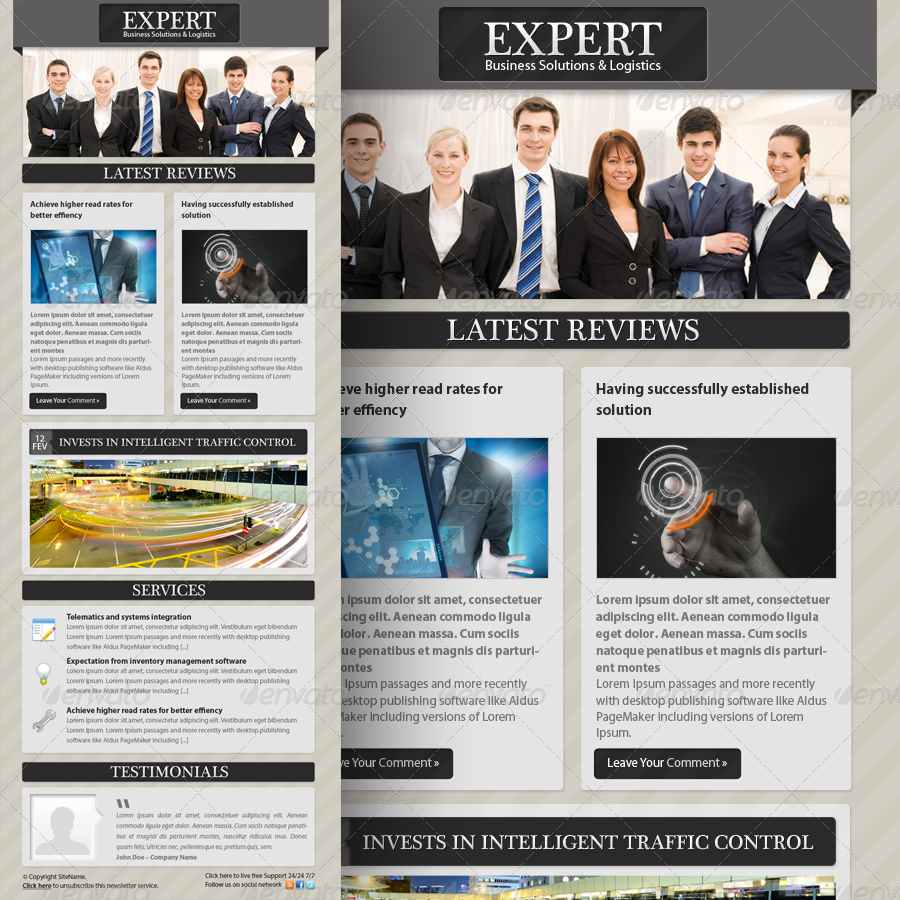 Expert Business Solution E-newsletter Template, Web Elements | GraphicRiver