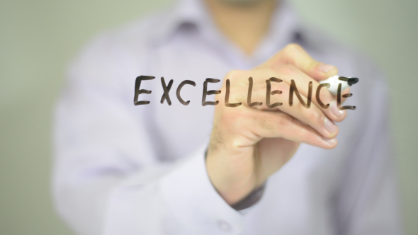 Excellence, Man Writing on Transparent Screen, Stock Footage | VideoHive