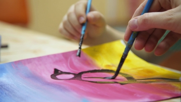 Colorful Child's Drawing, Stock Footage | VideoHive