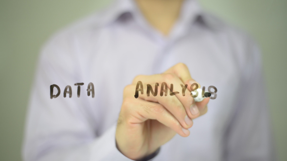 Data Analysis, Man Writing on Transparent Screen, Stock Footage | VideoHive