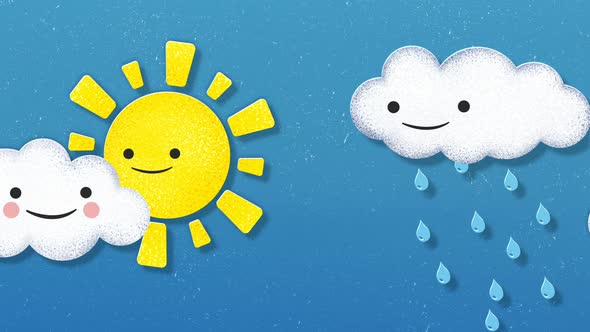 Clouds Background & Happy Sunny Weather, Motion Graphics | VideoHive